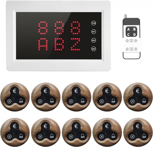 BYHUBYENG Wireless Restaurant Guest Table Call Button Paging Waiter ...